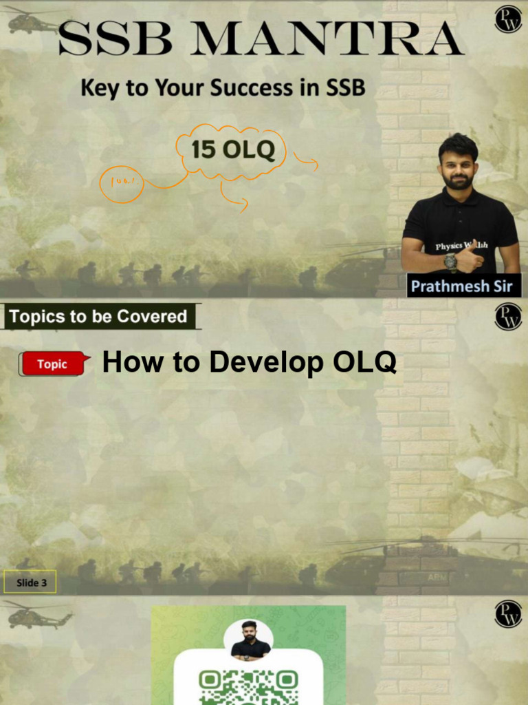 05 How To Develop OLQ - Class Notes | PDF