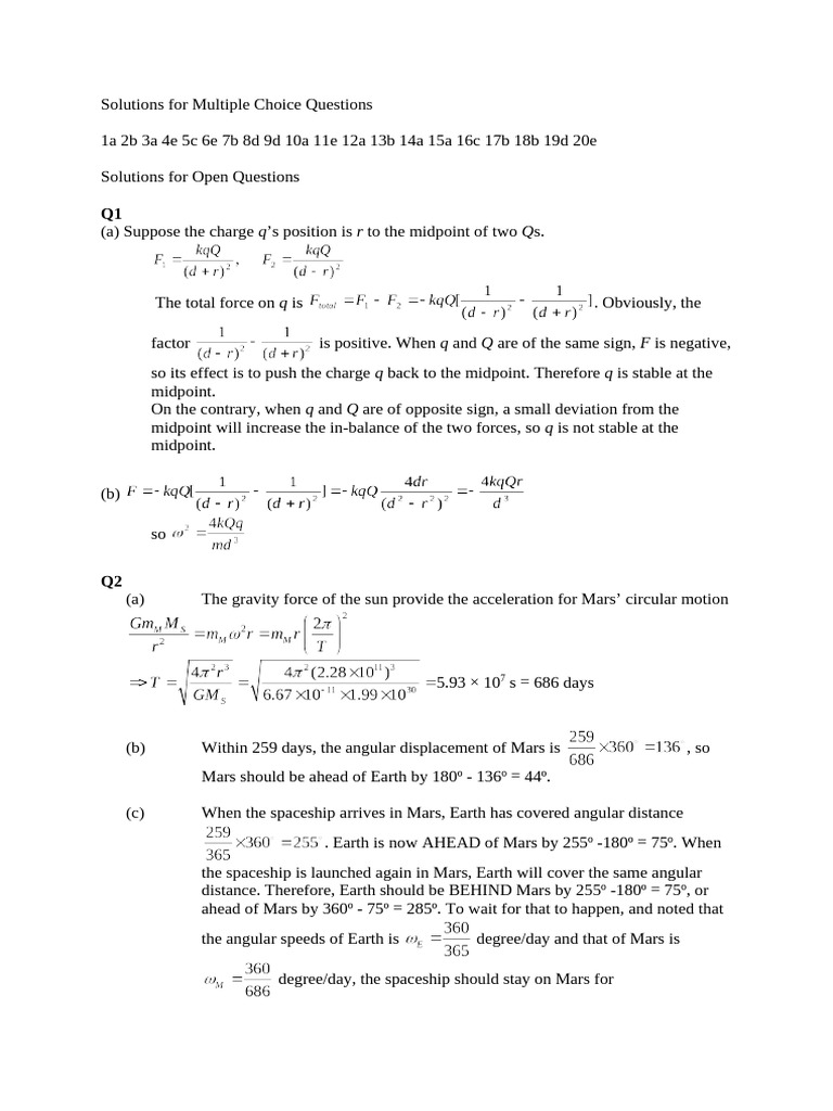 2008 Ans | PDF | Force | Motion (Physics)