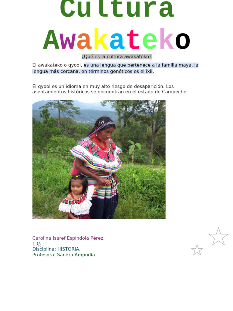 Qué Es La Cultura Awakateko | PDF
