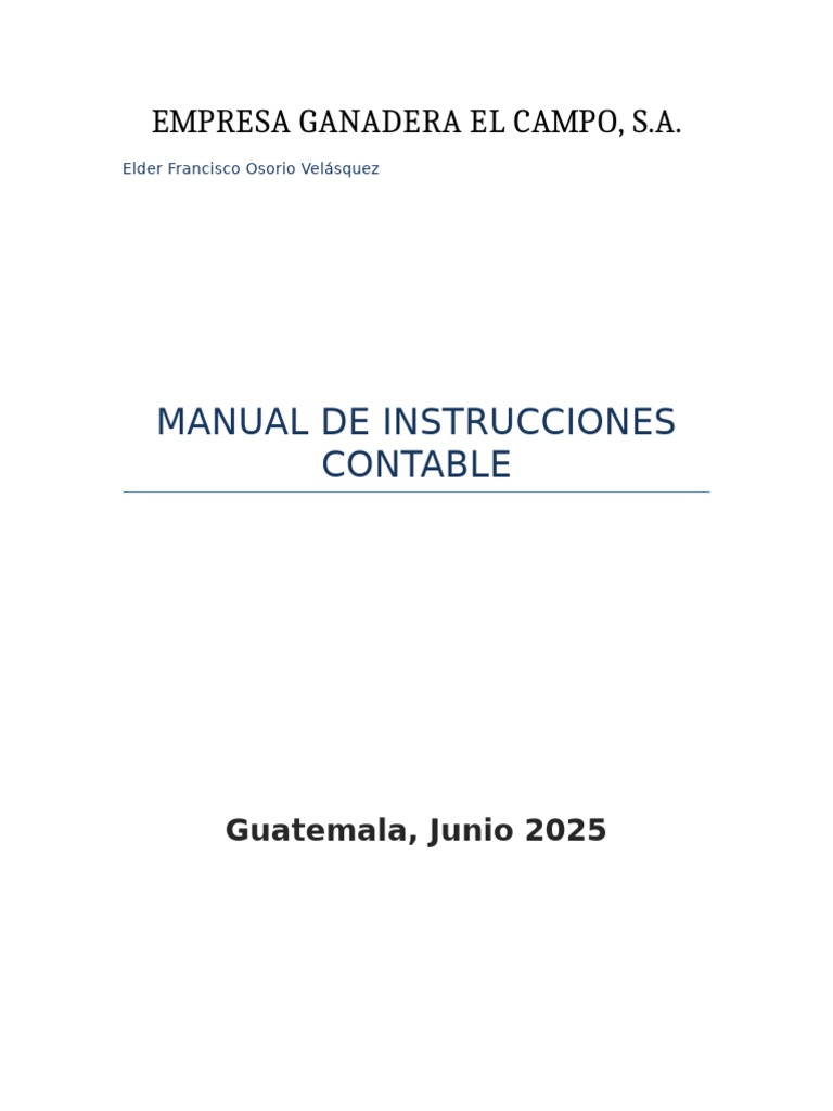 Manual Contable Empresa Ganadera | PDF | Contabilidad | Estado financiero