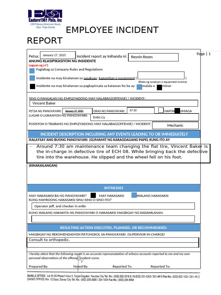 Equipment Trouble Report | PDF