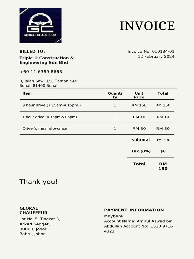 Invoice: Thank You! | PDF