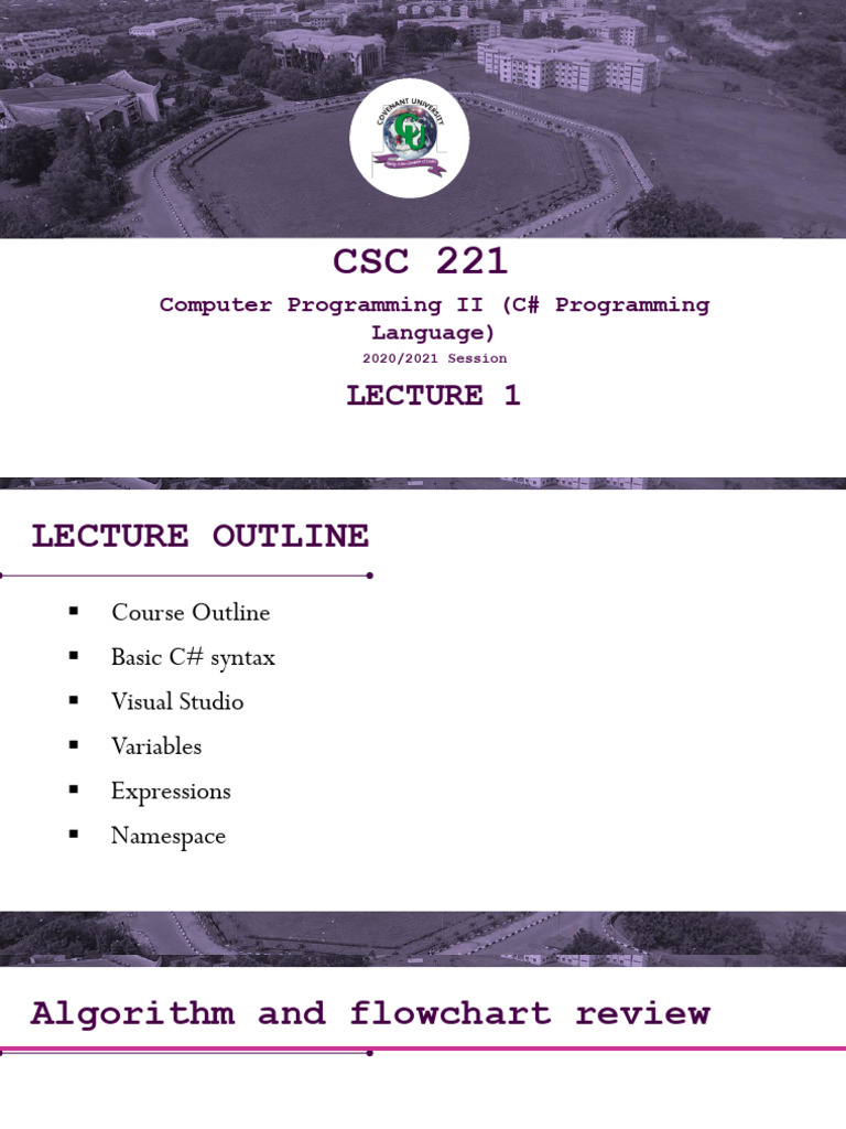 CSC 221 Lecture 1 New Part 1 | PDF | C Sharp (Programming Language ...