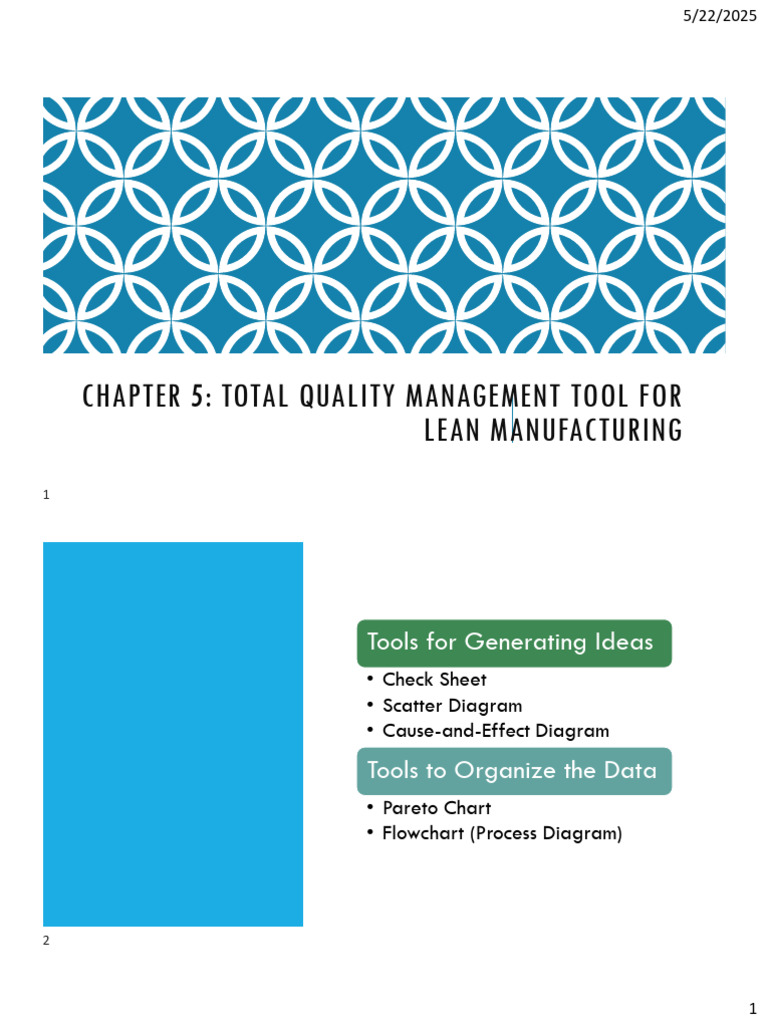 TQM Tools for Lean Manufacturing | PDF | Normal Distribution | Variance