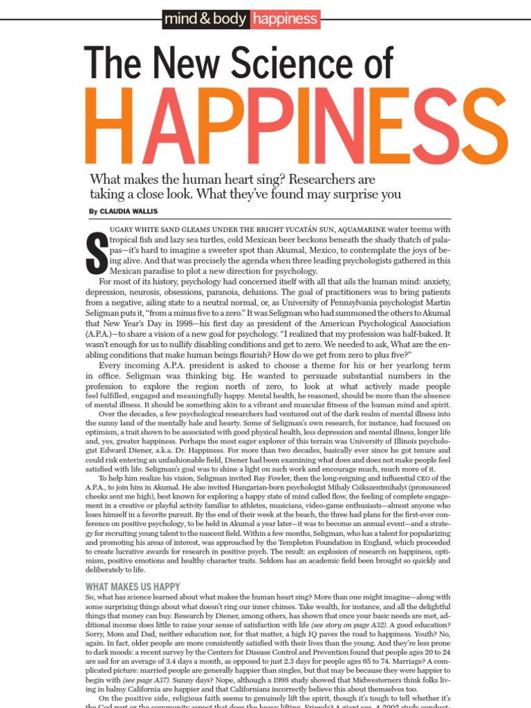 The New Science of Happiness | PDF | Gratitude | Happiness