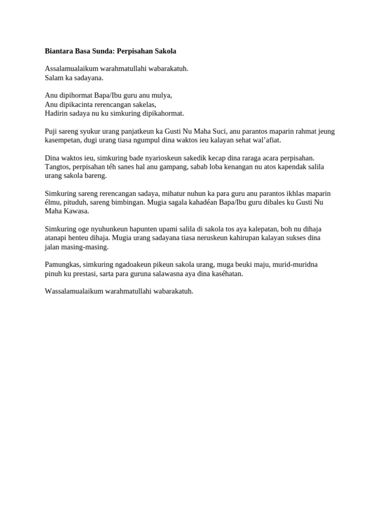 Biantara Basa Sunda | PDF