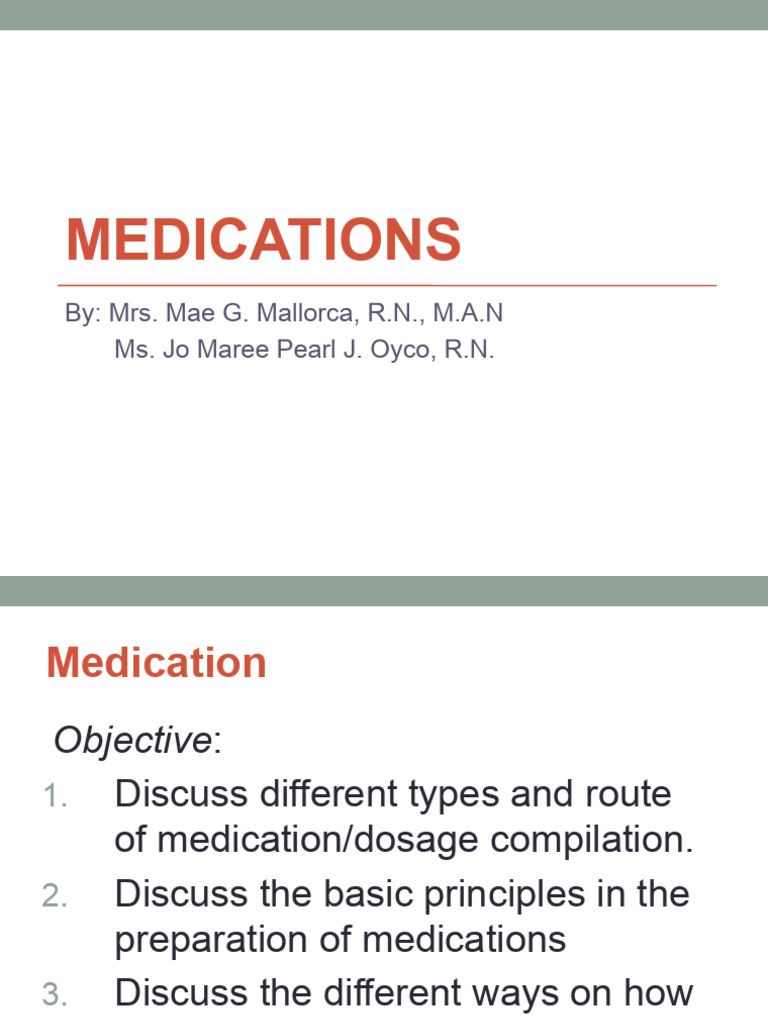 Types and Routes of Medication Administration | PDF | Injection ...