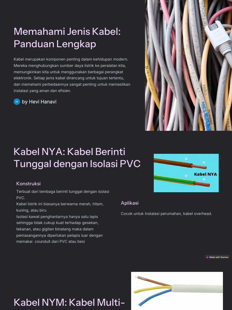 Panduan Lengkap Jenis Kabel Listrik | PDF