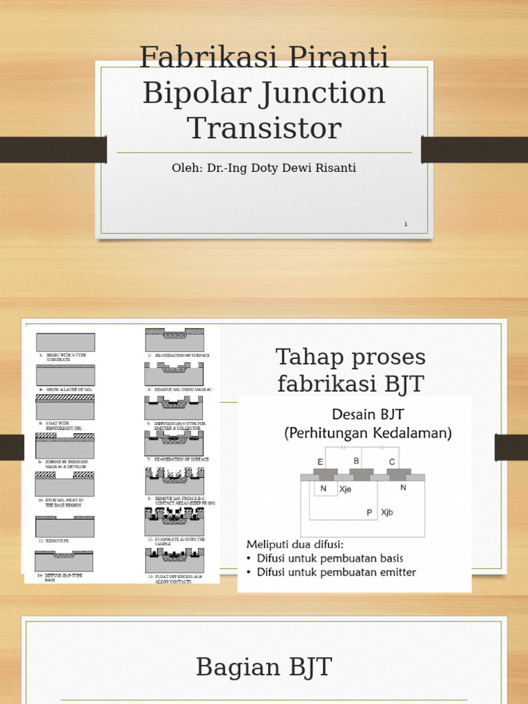 Fabrikasi Piranti Semikonduktor (BJT) | PDF