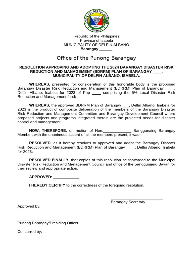 2.1.2 BDRRMP Resolution | PDF