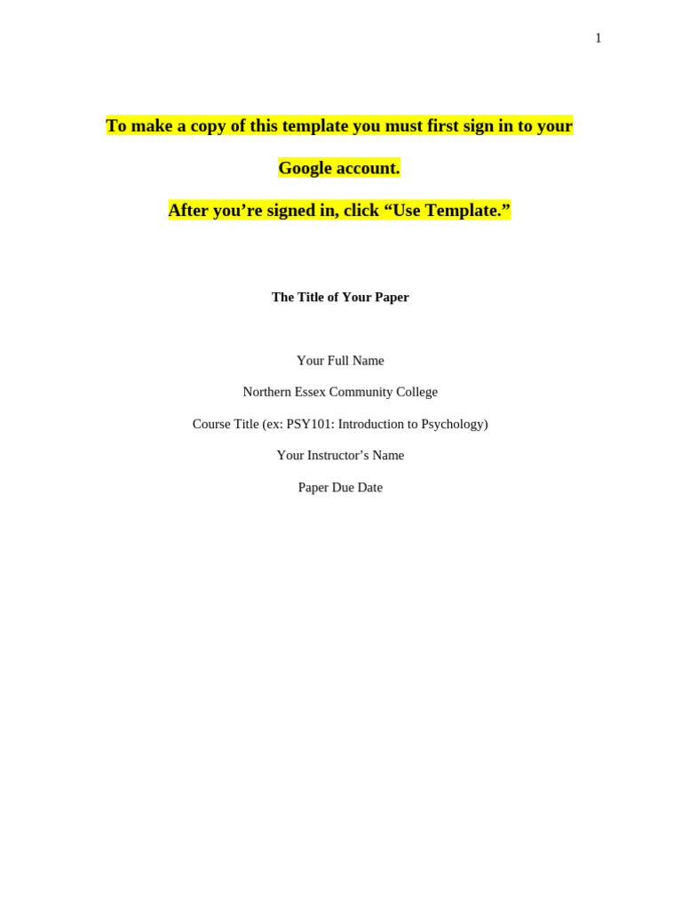 APA 7 Style Student Paper Template | PDF