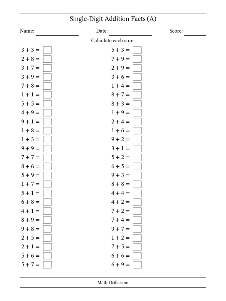 Grade 1 Term 1 Week 1 Maths Drill (Horizontal) | PDF