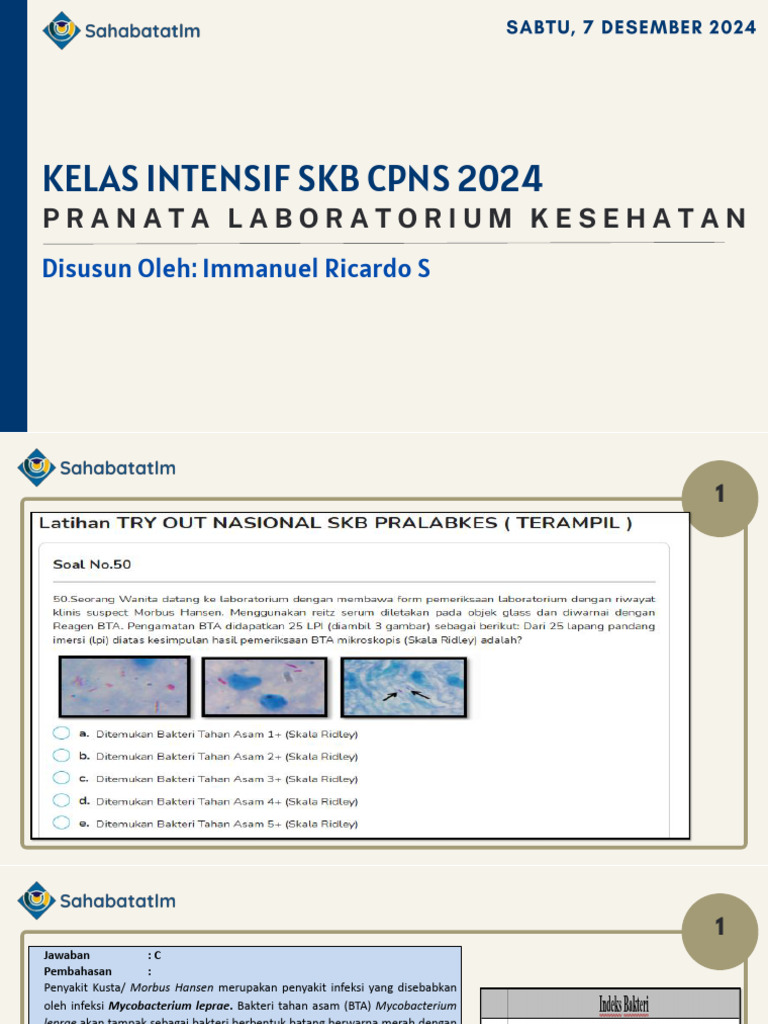Interpretasi Hasil BTA Kusta dan Skala Ridley | PDF