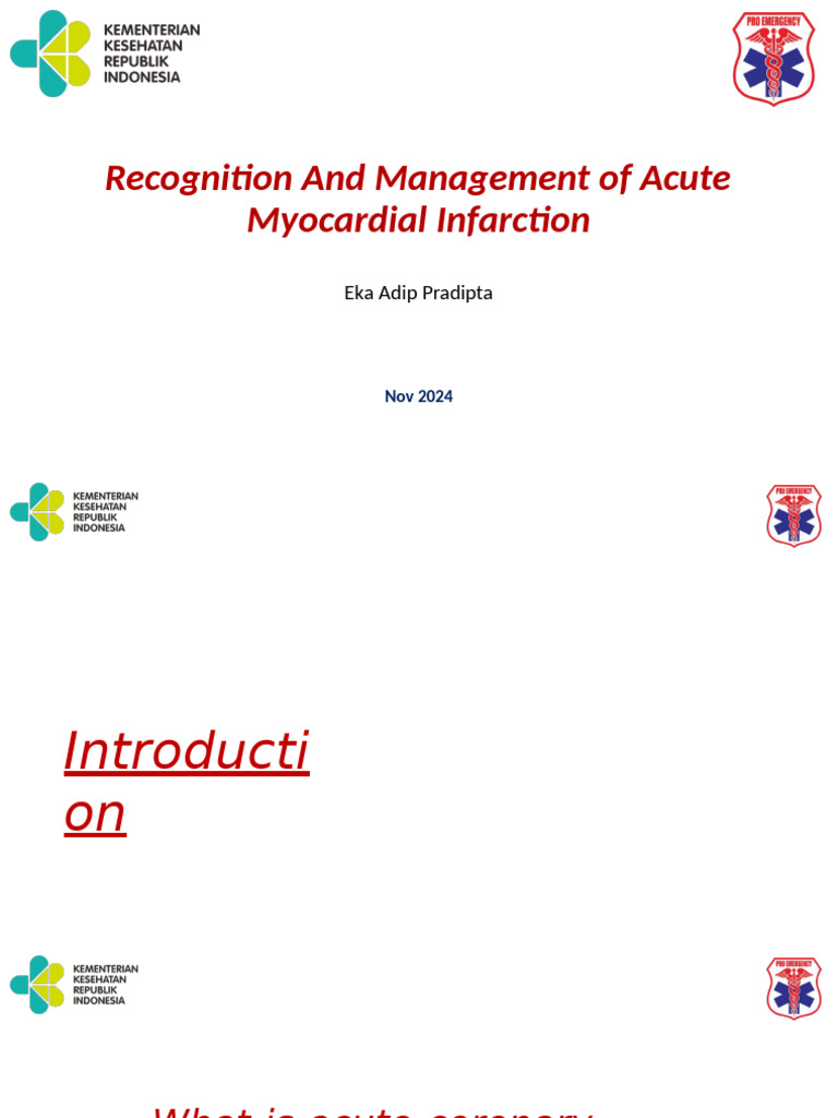 ACS Recognition and Management 2 | PDF | Myocardial Infarction | Cardiology