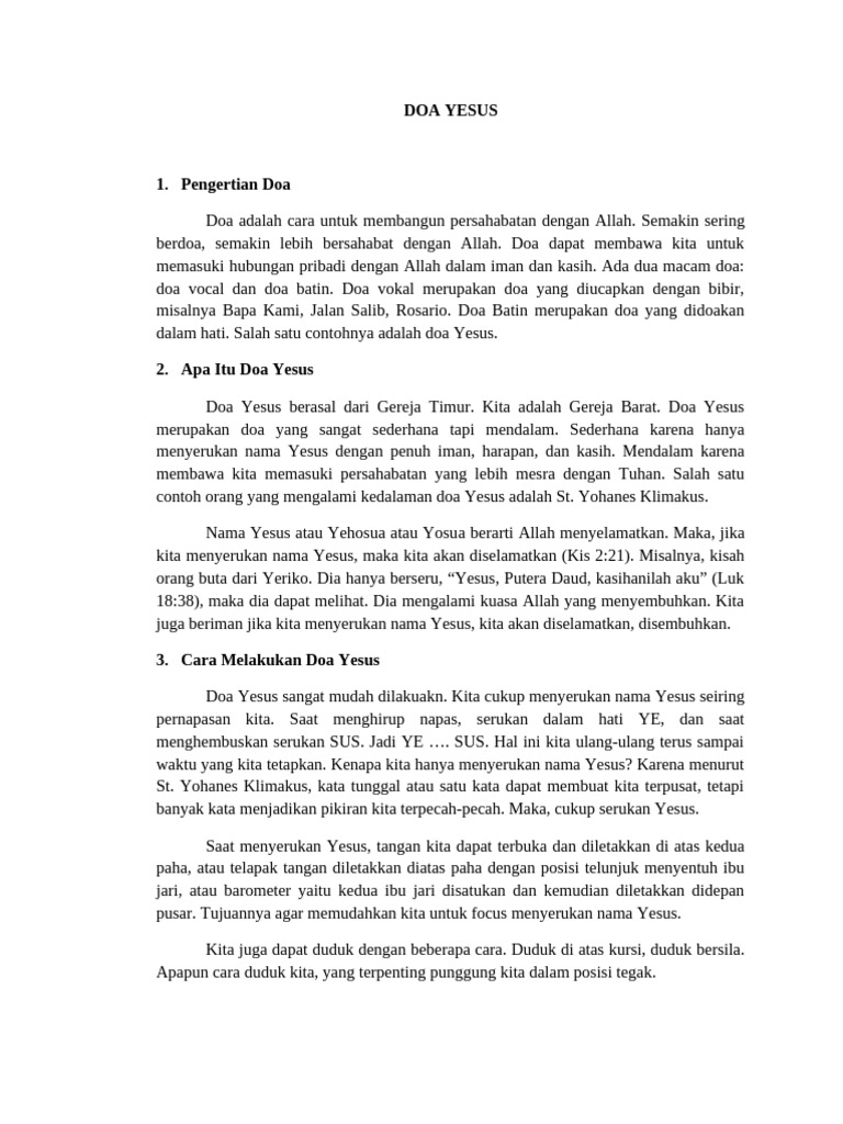 Doa Yesus PIA | PDF