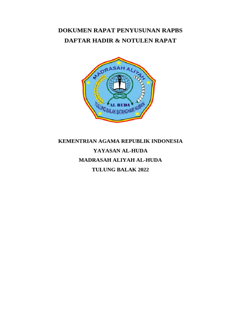 Dokumen Rapat Penyusunan Rapbs Daftar Hadir & Notulen Rapat | PDF