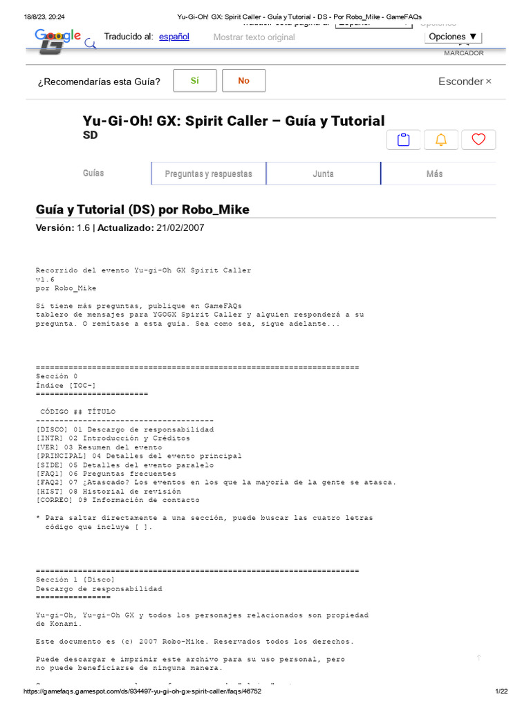 Yu-Gi-Oh! GX - Spirit Caller - Guía y Tutorial - DS - Por Robo - Mike ...