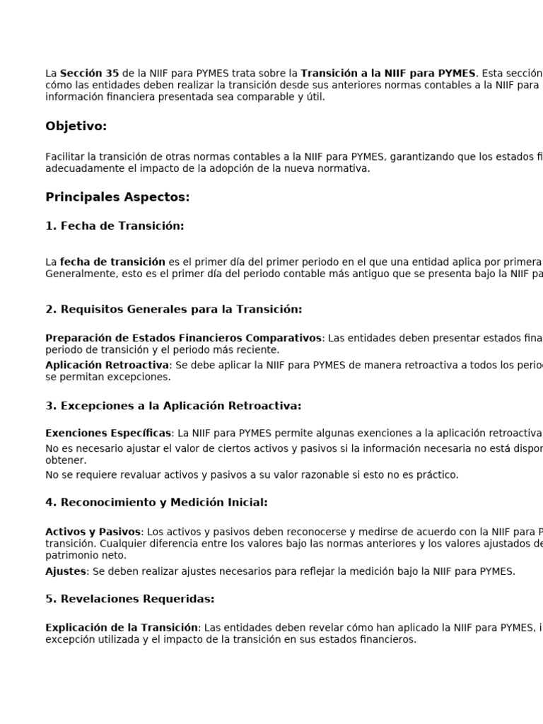 Resumen de NIIF para PYMES | PDF | normas internacionales de ...