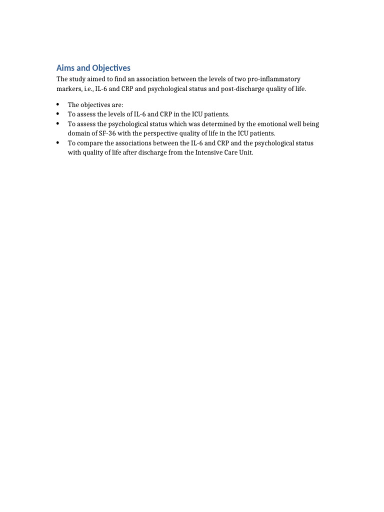 Aims and Objectives | PDF