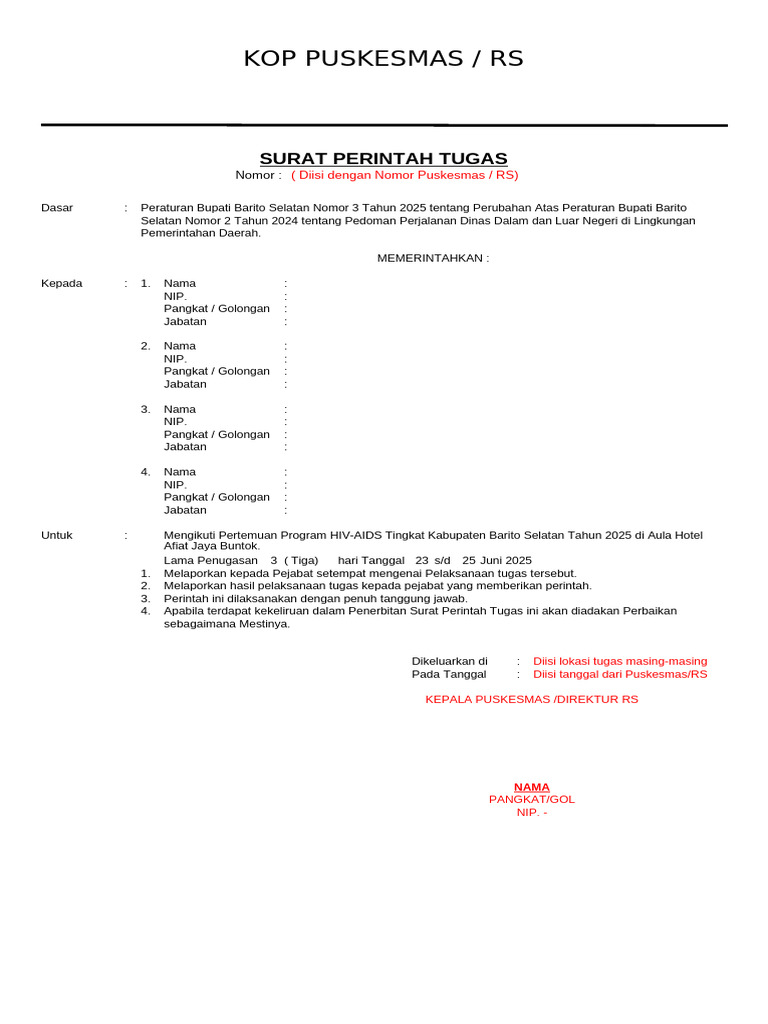 SPT, SPPD Dan Biodata Peserta | PDF