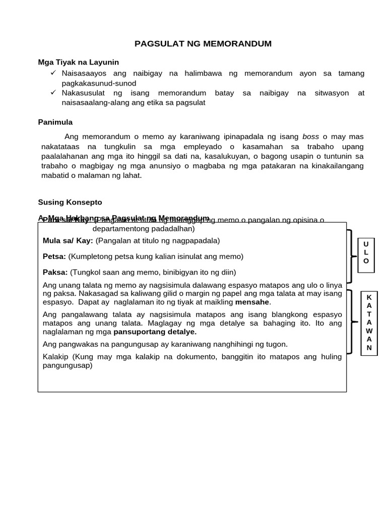 Pagsulat NG Memorandum | PDF