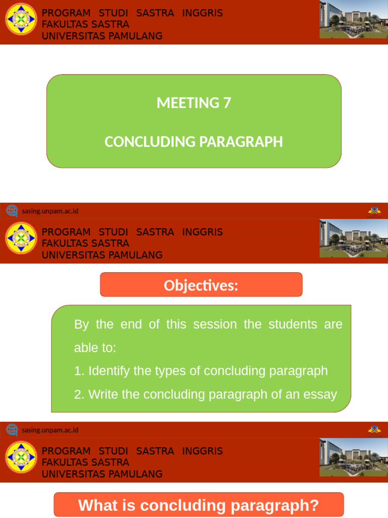 Meeting 7 Concluding Paragraph | PDF | English Language | Essays
