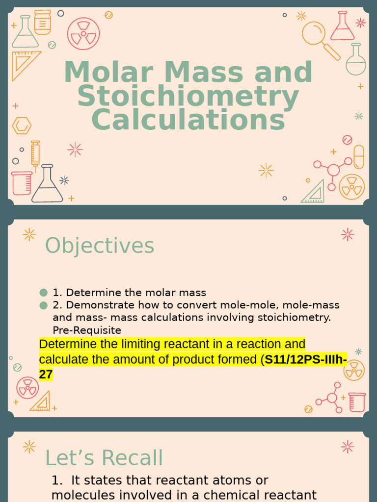 Stoichiometry, Limitng and Excess Reactants | PDF | Stoichiometry ...