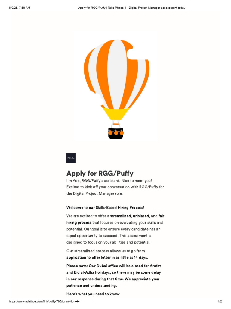 RGG/Puffy Digital Project Manager Assessment | PDF | Computing