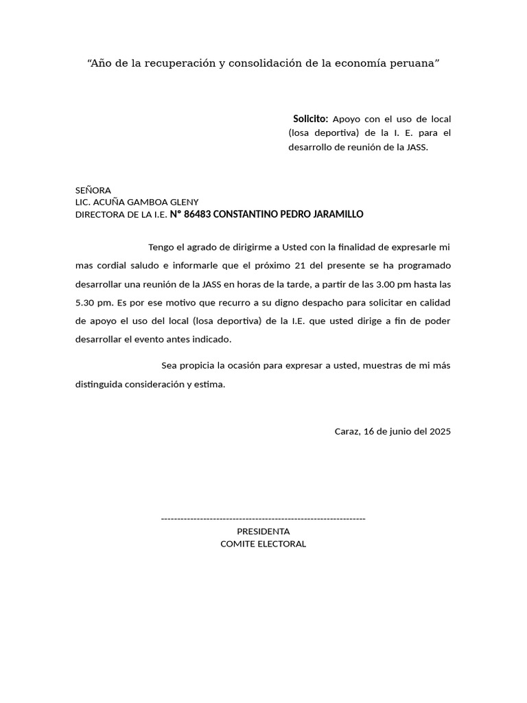 Solicitud Jass | PDF