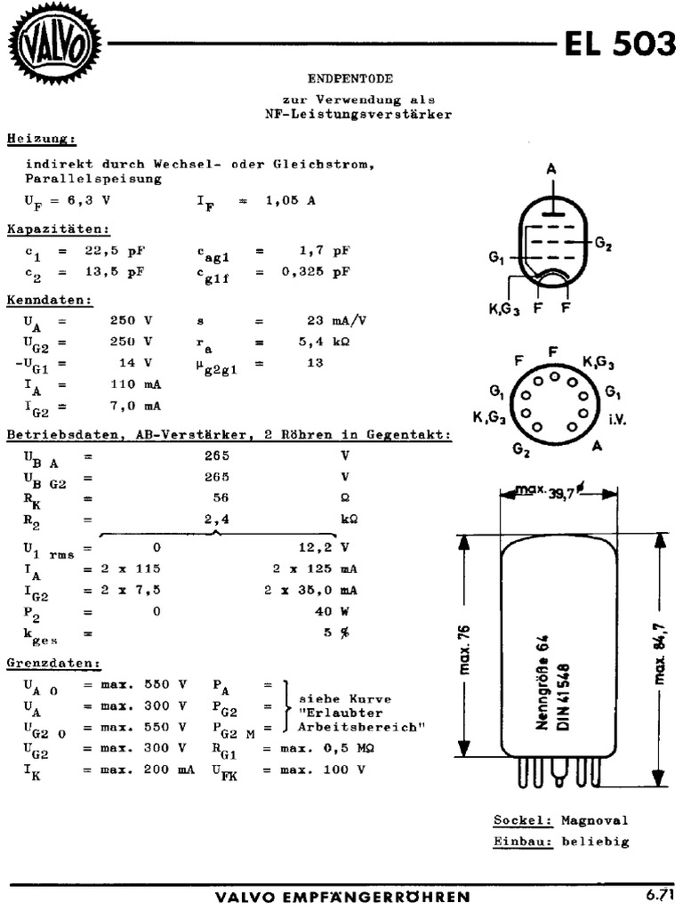 EL503 Valvo 1971 | PDF
