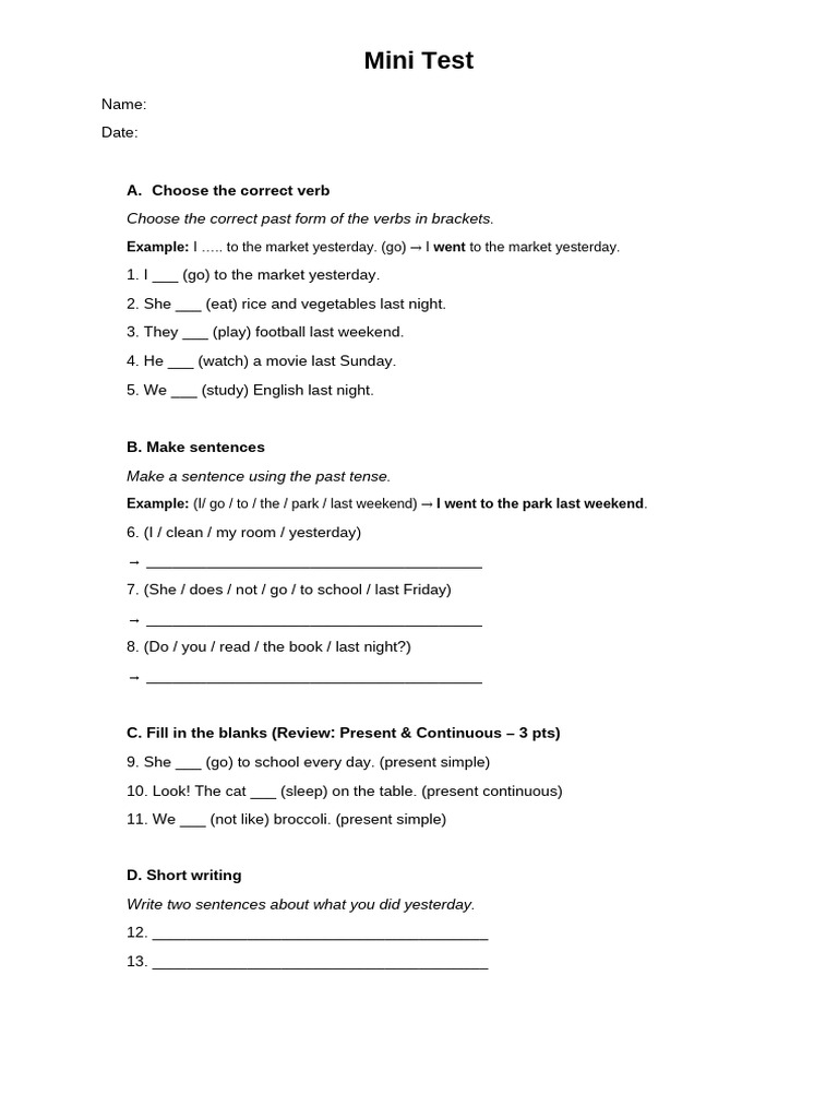 Mini Test | PDF