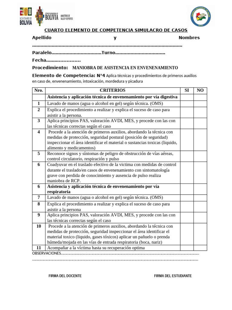 Cuarto Elemento Simulacros Viernes | PDF | Lavado de manos | Veneno