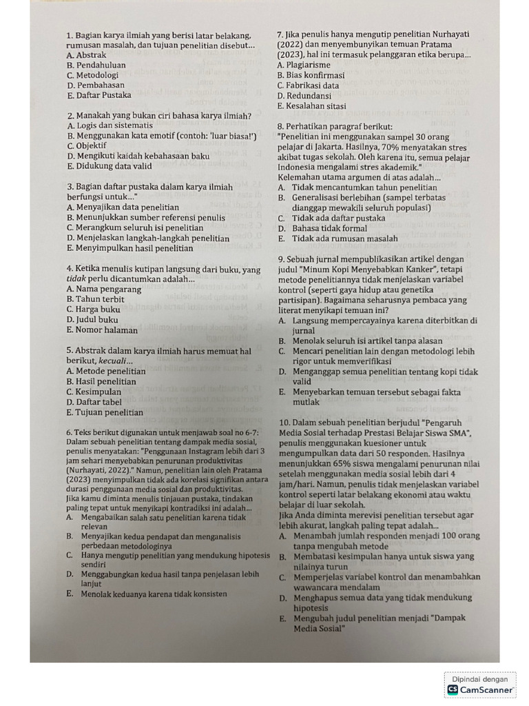 Latian Soal Bindo | PDF