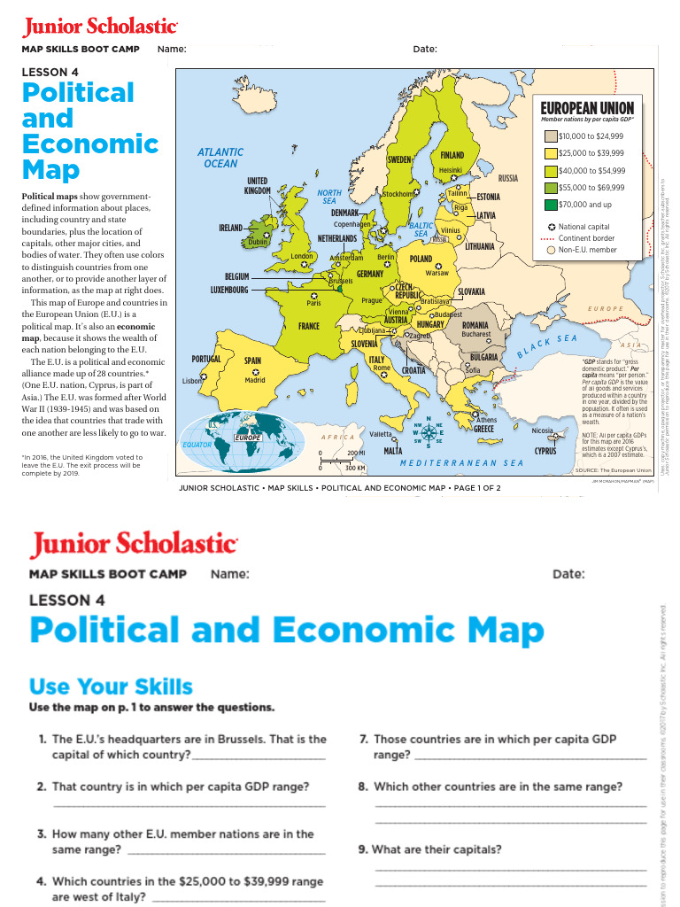 JS-Political and Economic Map | PDF | European Union | Economies