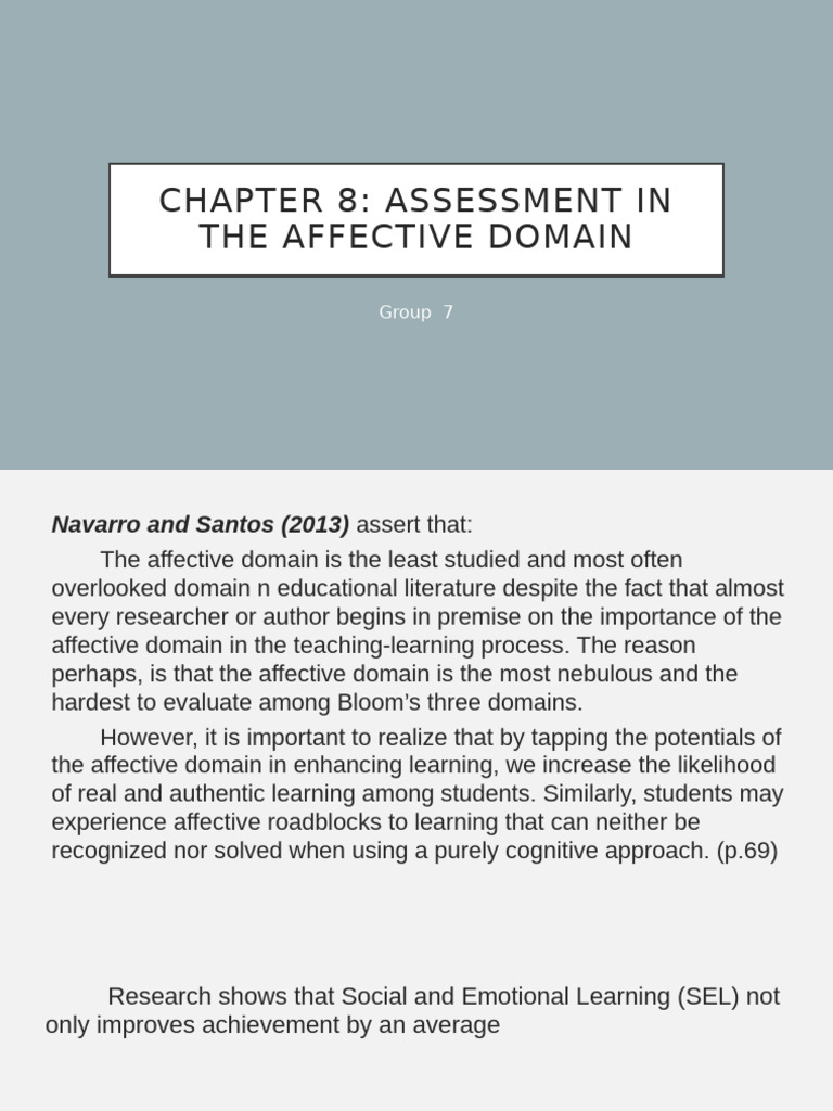 CHAPTER 8 Assessmnet | PDF | Self Report Study | Affect (Psychology)
