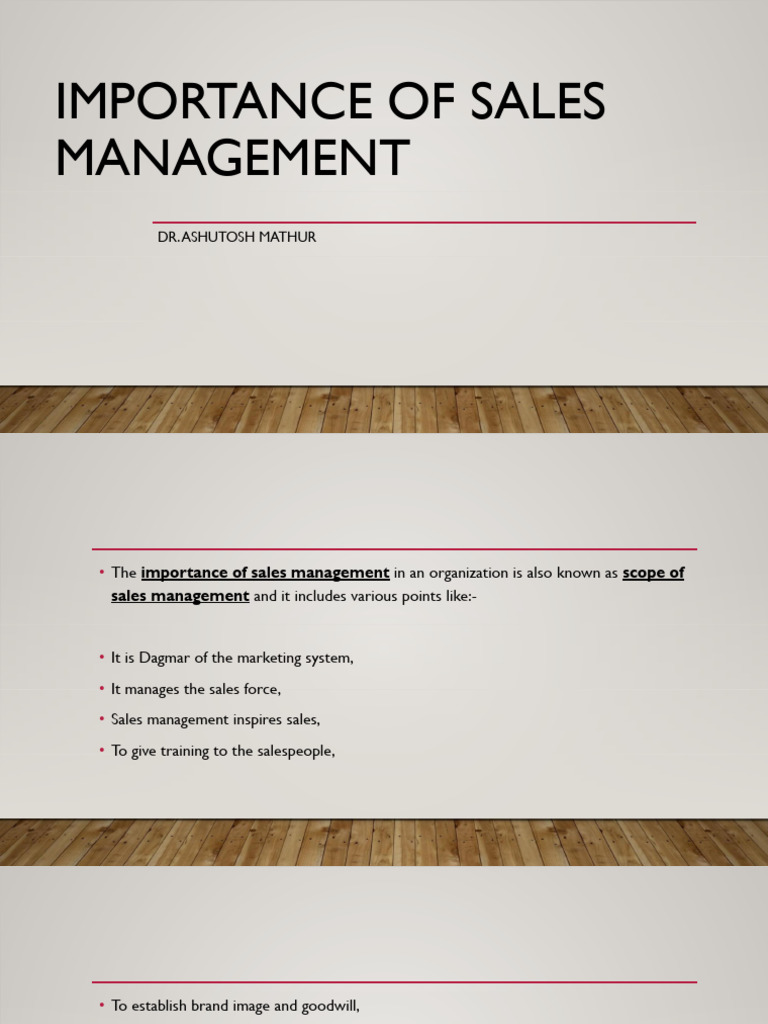 Significance of Sales Management | PDF | Sales | Marketing