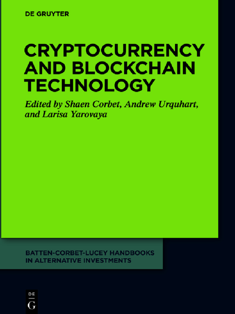 Cryptocurrency and Blockchain Technology - Shaen Corbet Andrew Urquhart | PDF | Cryptocurrency ...