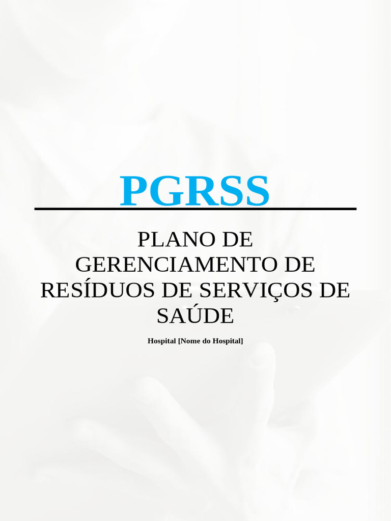 PGRSS: Gerenciamento de Resíduos Hospitalares | PDF | Desperdício