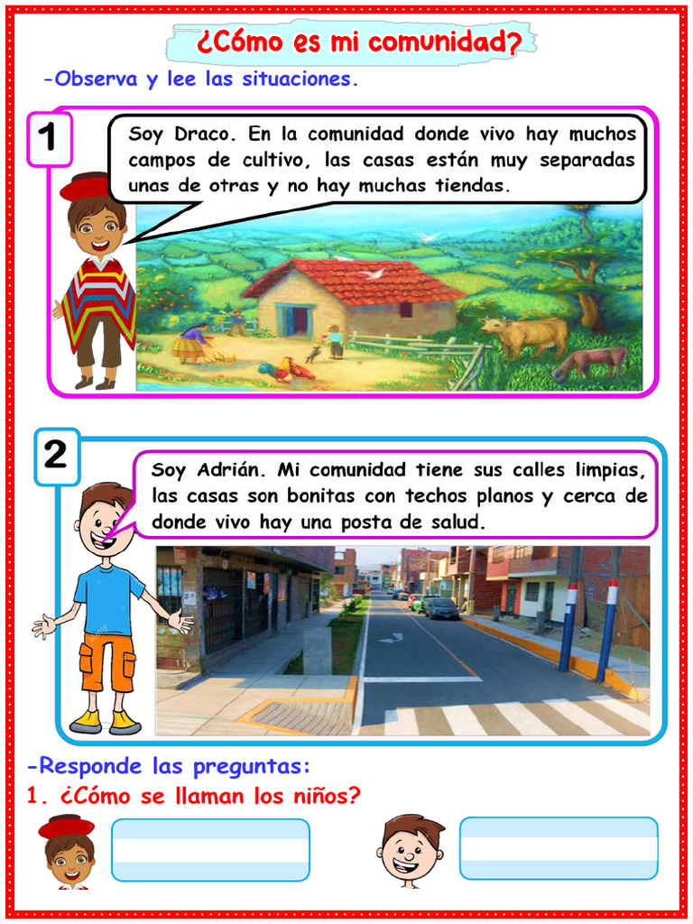 Ficha Cómo Es Mi Comunidad | PDF