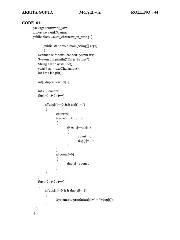 Java Term Work Mid Arpita | PDF | Computing | Control Flow