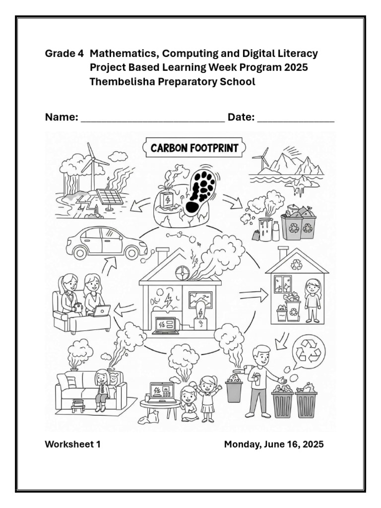 Grade 4 Carbon Footprint Project Guide | PDF | Carbon Footprint | Climate