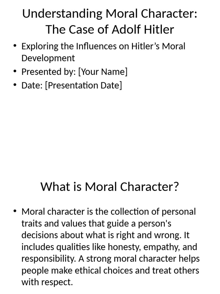 Hitler Moral Character Presentation | PDF