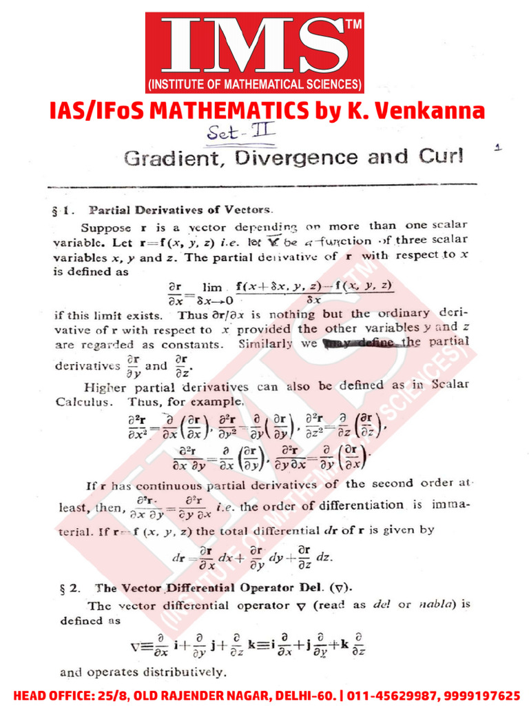 Set-2 Gradient, Divergence and Curl | PDF