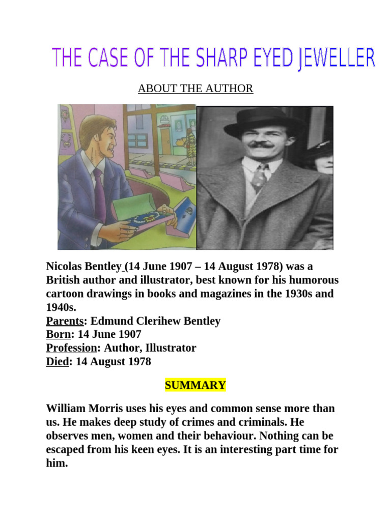 The Case of The Sharp-Eyed Jeweller Answers | PDF