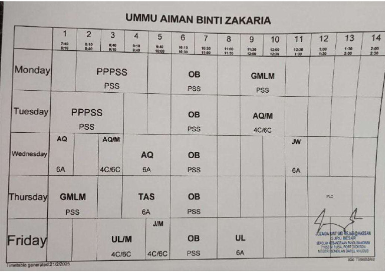 Jadual Waktu GPM | PDF