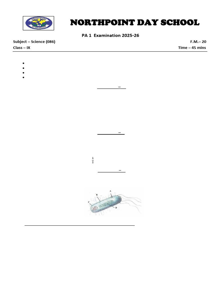 Class 9 Science Pa 1 (25-26) | PDF