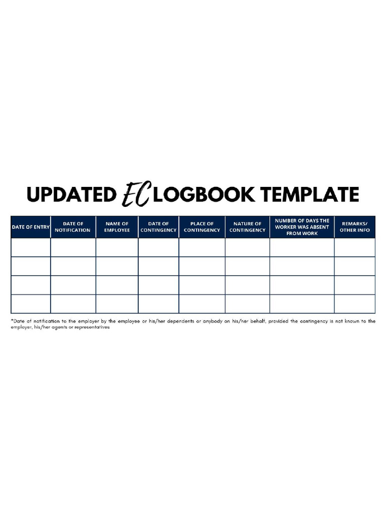 EC Logbook Form | PDF
