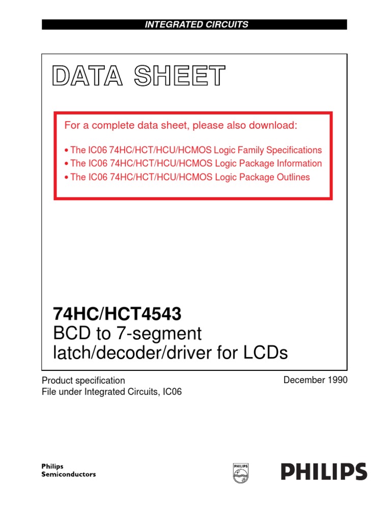 74HC4543 | PDF | Liquid Crystal Display | Capacitor