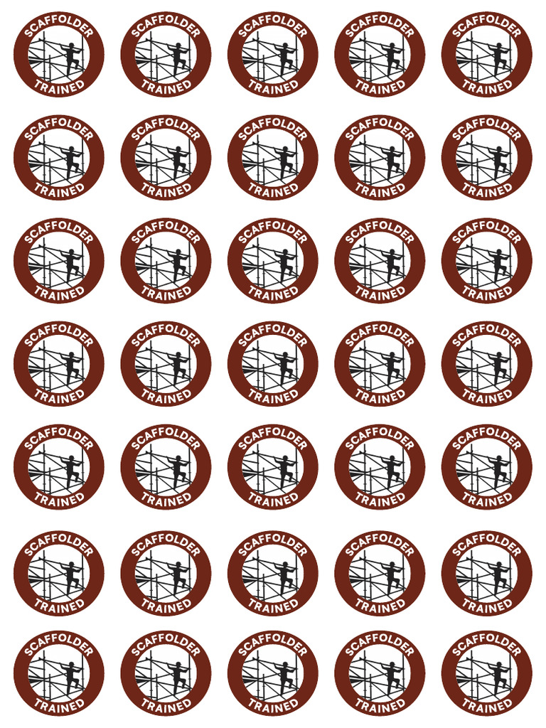 Scaffolder Trained Stickers - A4 Size | PDF