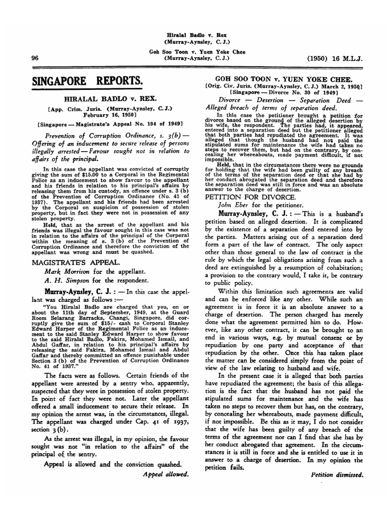 GOH SOO TOON V YUEN YOKE CHEE (1950) 1 MLJ 96b | PDF